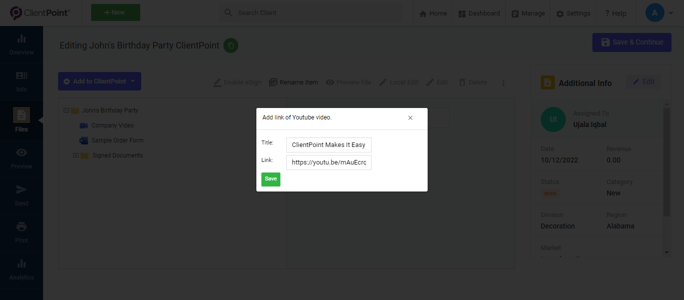 How to Add a Video to Your ClientPoint – ClientPoint