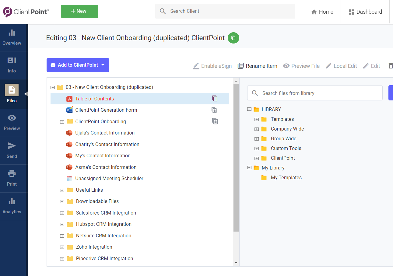 What is the table of contents (TOC) and why use it? – ClientPoint