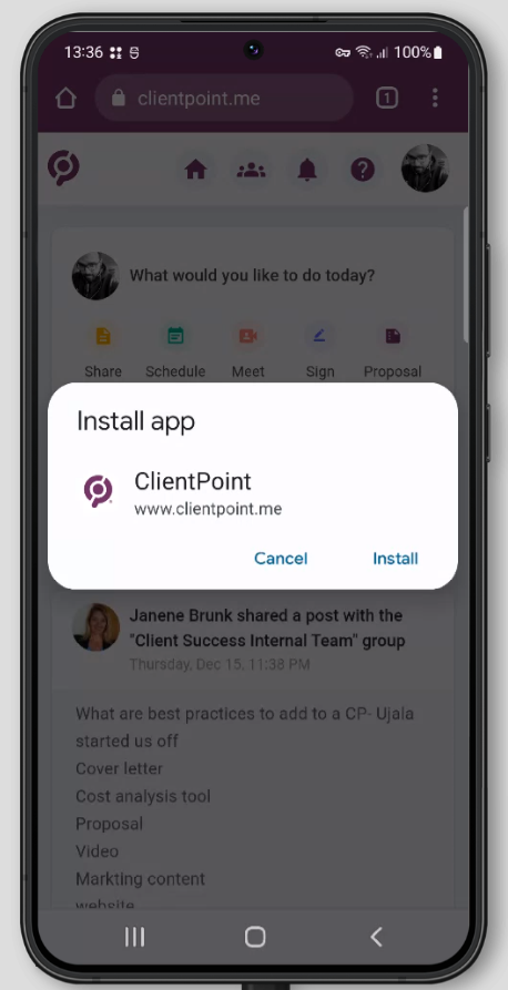 How to install the ClientPoint Progressive Web App – ClientPoint