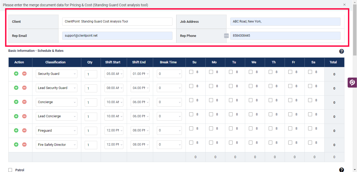 How to Use ClientPoint's Standing Guard Cost Analysis Tool – ClientPoint