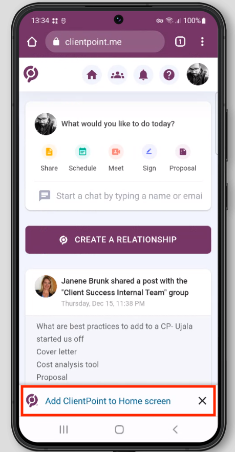 How to install the ClientPoint Progressive Web App – ClientPoint
