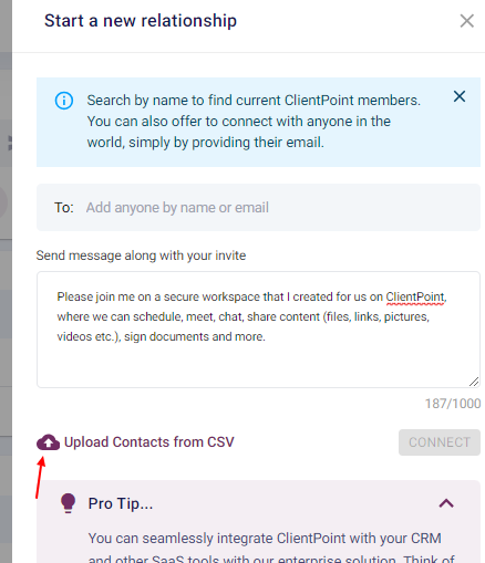 Adding a Group of Contacts from .a CSV File – ClientPoint