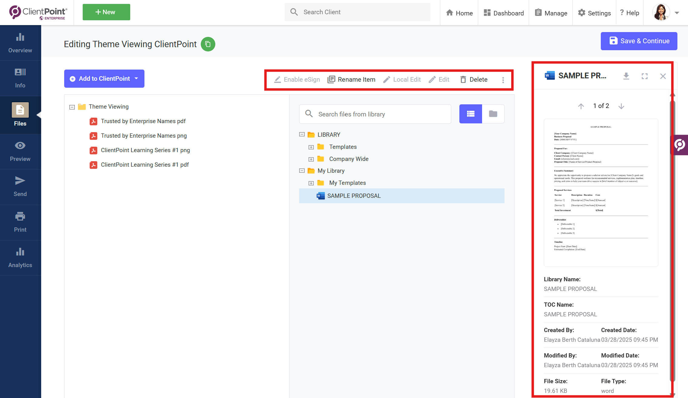 What does the new ClientPoint Viewer UI Looks Like 2025 – ClientPoint